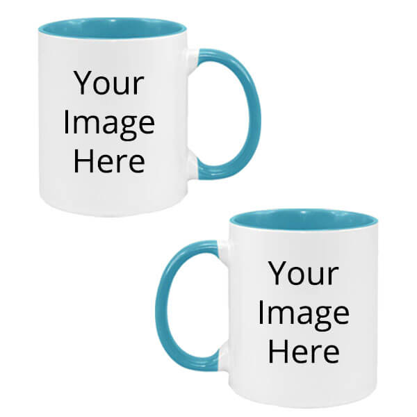 Buy Custom Dual Tone Sky Blue Mug - Colorful Lines Design Online ...
