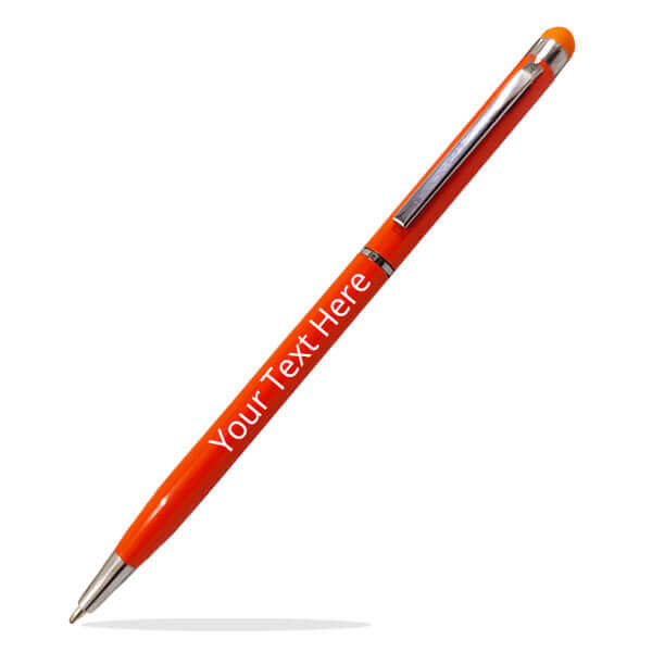 Buy Orange Slim Metal Customized Pen | Personalized Pens at yourPrint