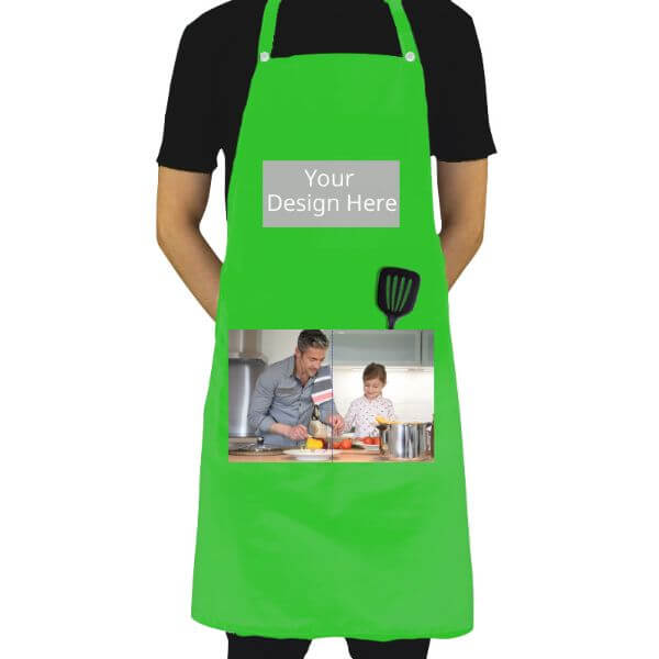 Buy Green Customized Photo Printed Water Resistant Kitchen Apron with ...