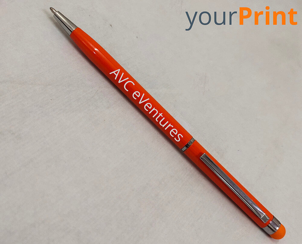 Buy Orange Slim Metal Customized Pen | Personalized Pens at yourPrint